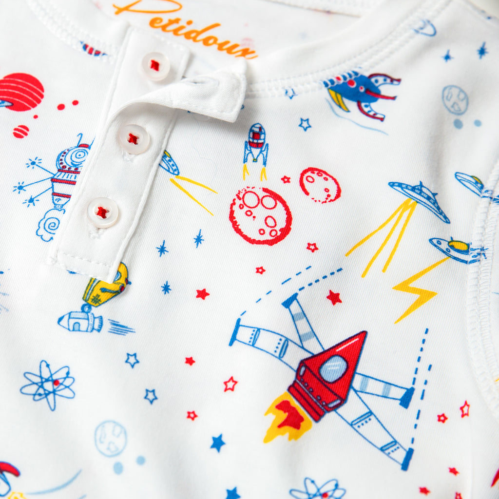 Airplane Print Pajamas - Summer Cotton Pajama Set | Petidoux