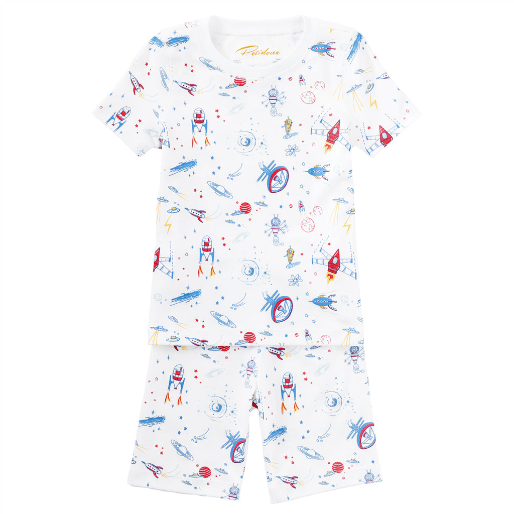 Airplane Print Pajamas - Summer Cotton Pajama Set | Petidoux